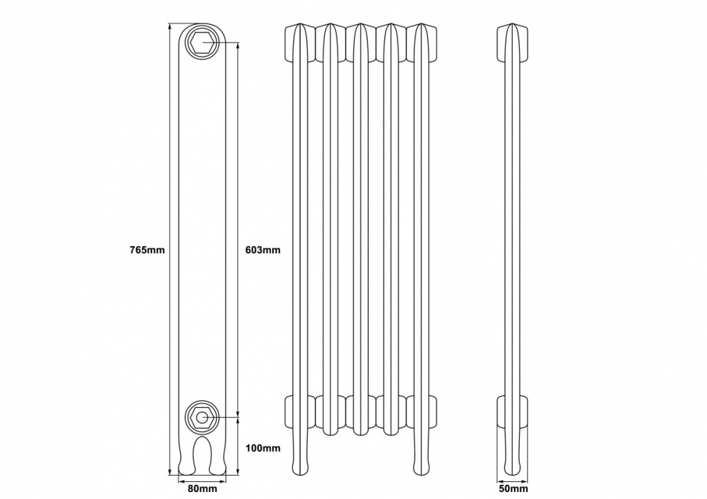 Narrow Carron Eton Cast Iron Radiator 765mm